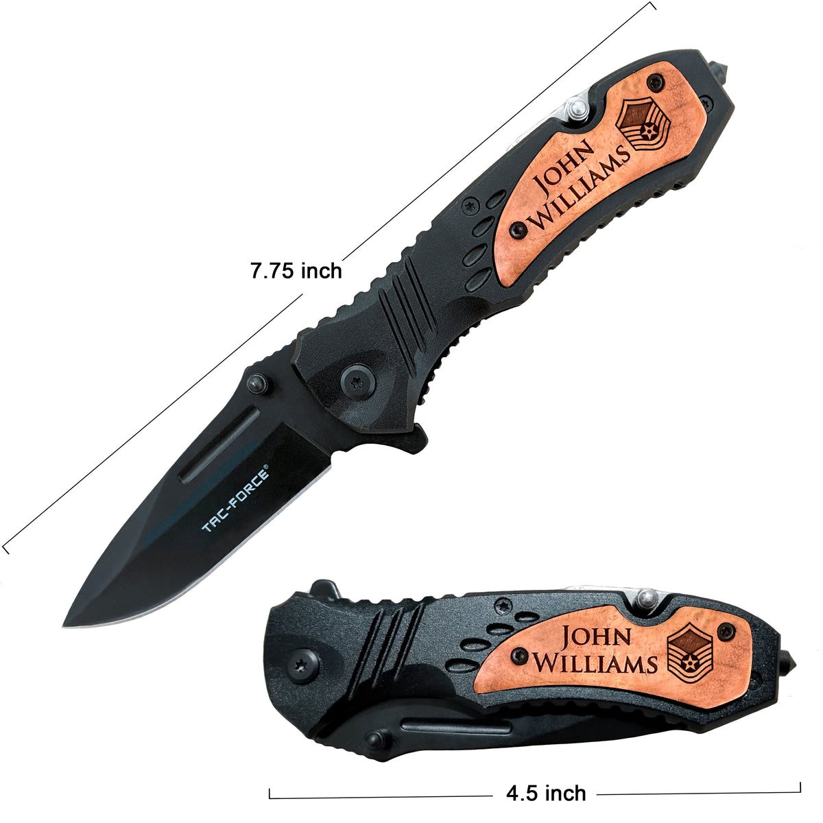 Air Force Rank Knife, Custom Air Force Gifts, USAF Personalized Pocket ...